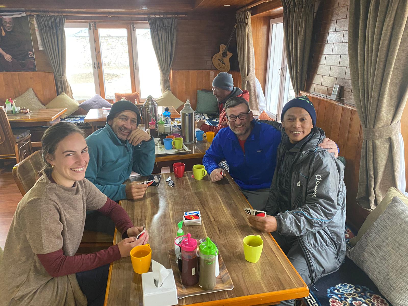 Trekkers Approaching Lobuche Basecamp, Moving up the Khumbu ...