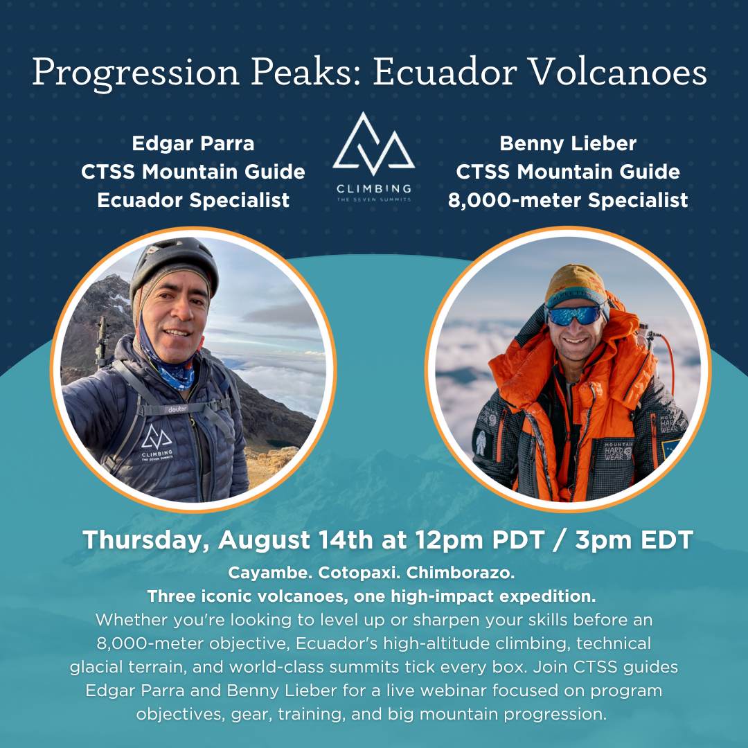 Webinars - Climbing the Seven Summits